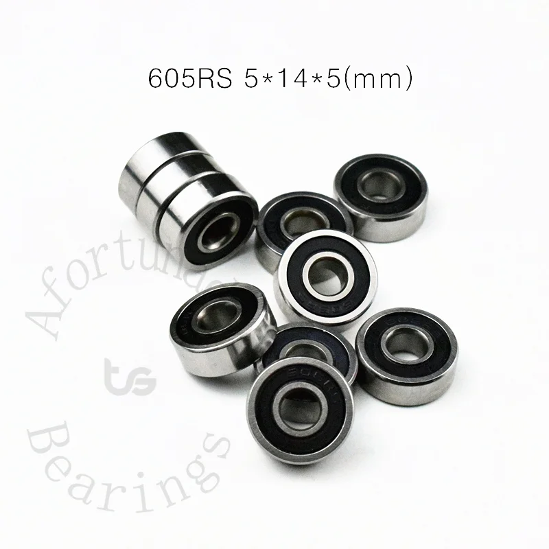 Bearing-605RS-10-Pieces-5-14-5-mm-free-shipping-chrome-steel-rubber ...