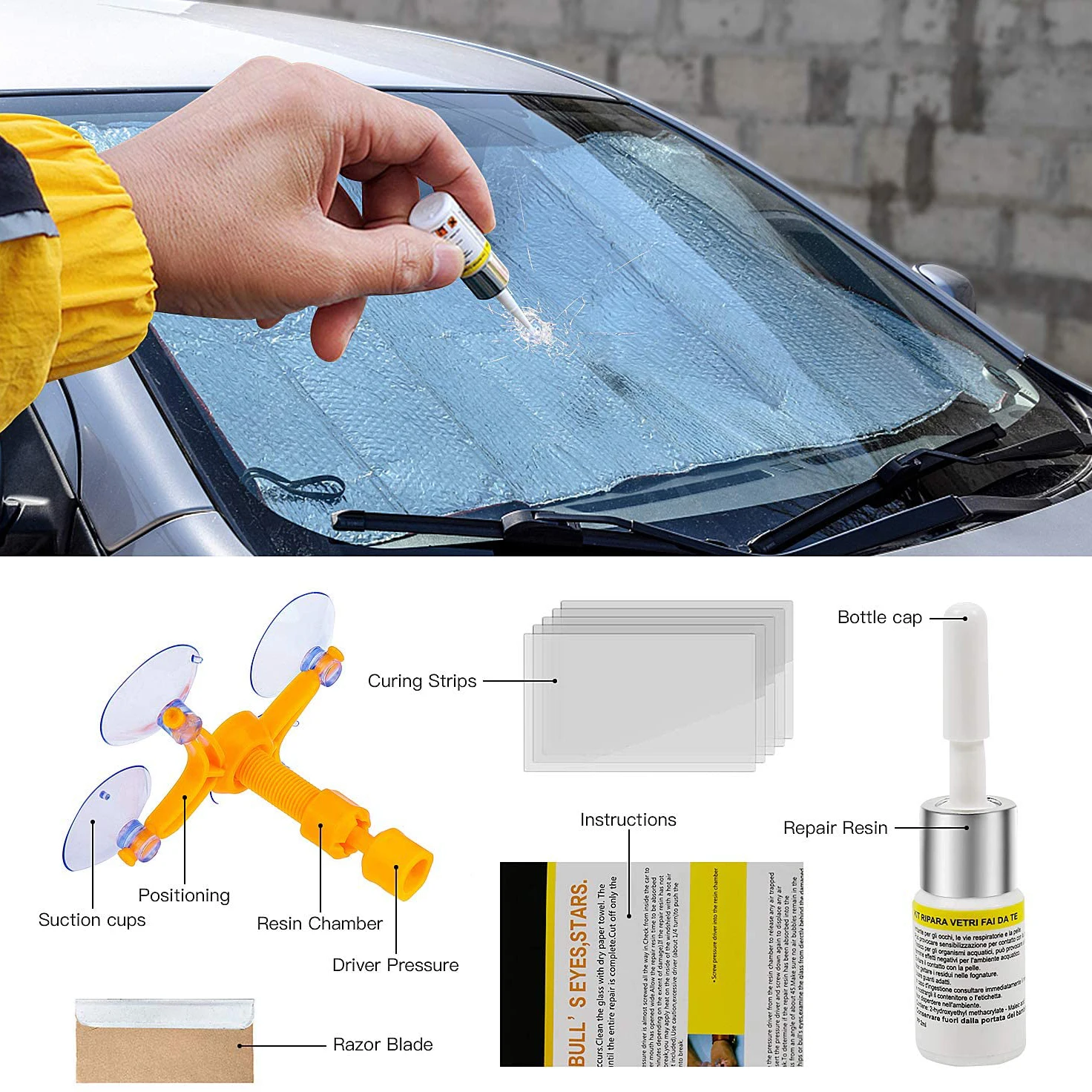 Car-Windshield-Repair-Kit-Glass-Glue-Fix-Windshield-Chips-Cracks-Bulls ...