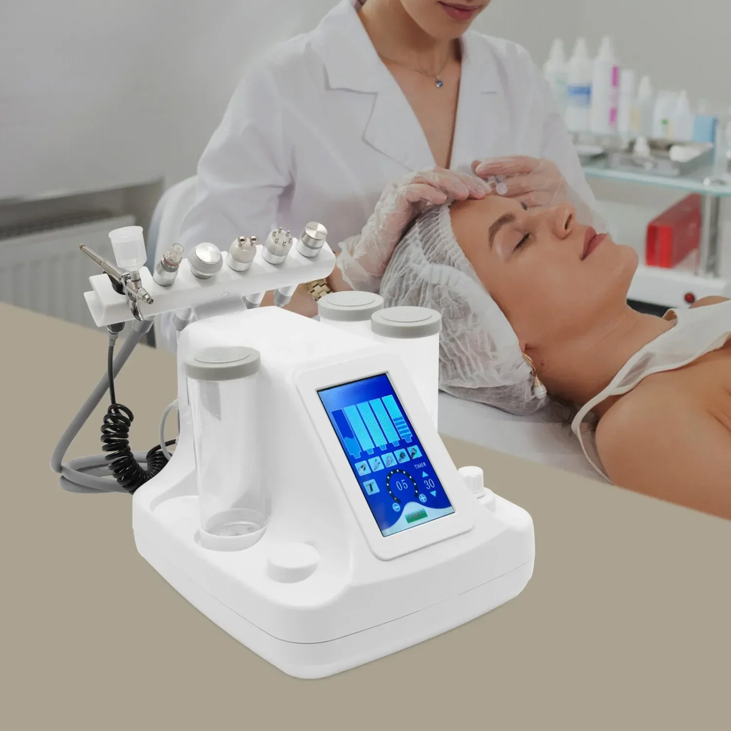 6-in-1 Hydro Facial Aquafacial Device for Face Care, Reduces Wrinkles ...