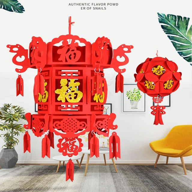 6pcs Chinese New Year Party Decorations Red Chinese Fu, 46% OFF