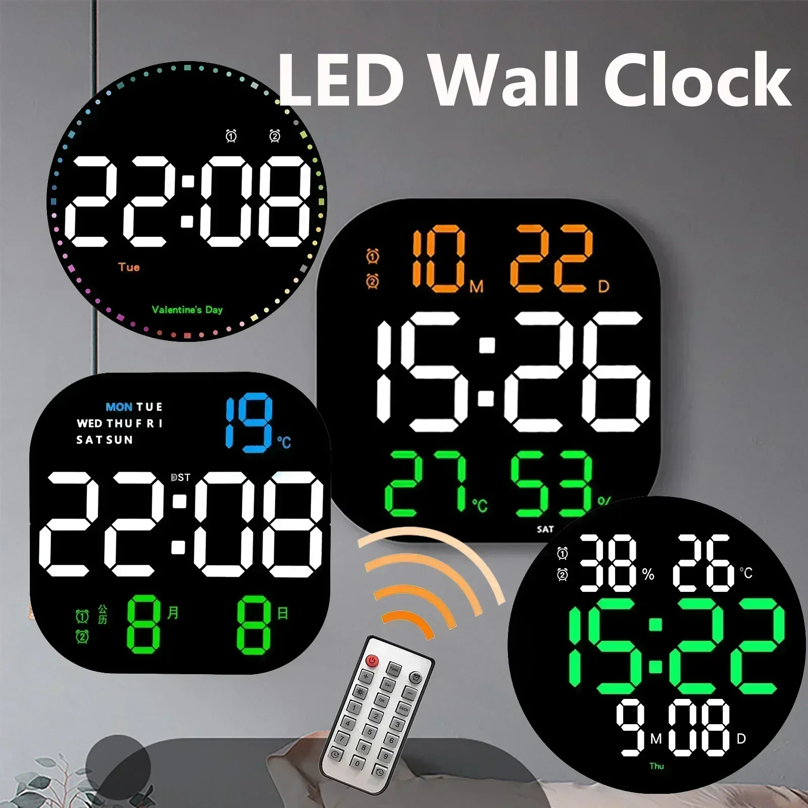 Reloj-de-pared-Digital-LED-pantalla-grande-de-temperatura-fecha ...