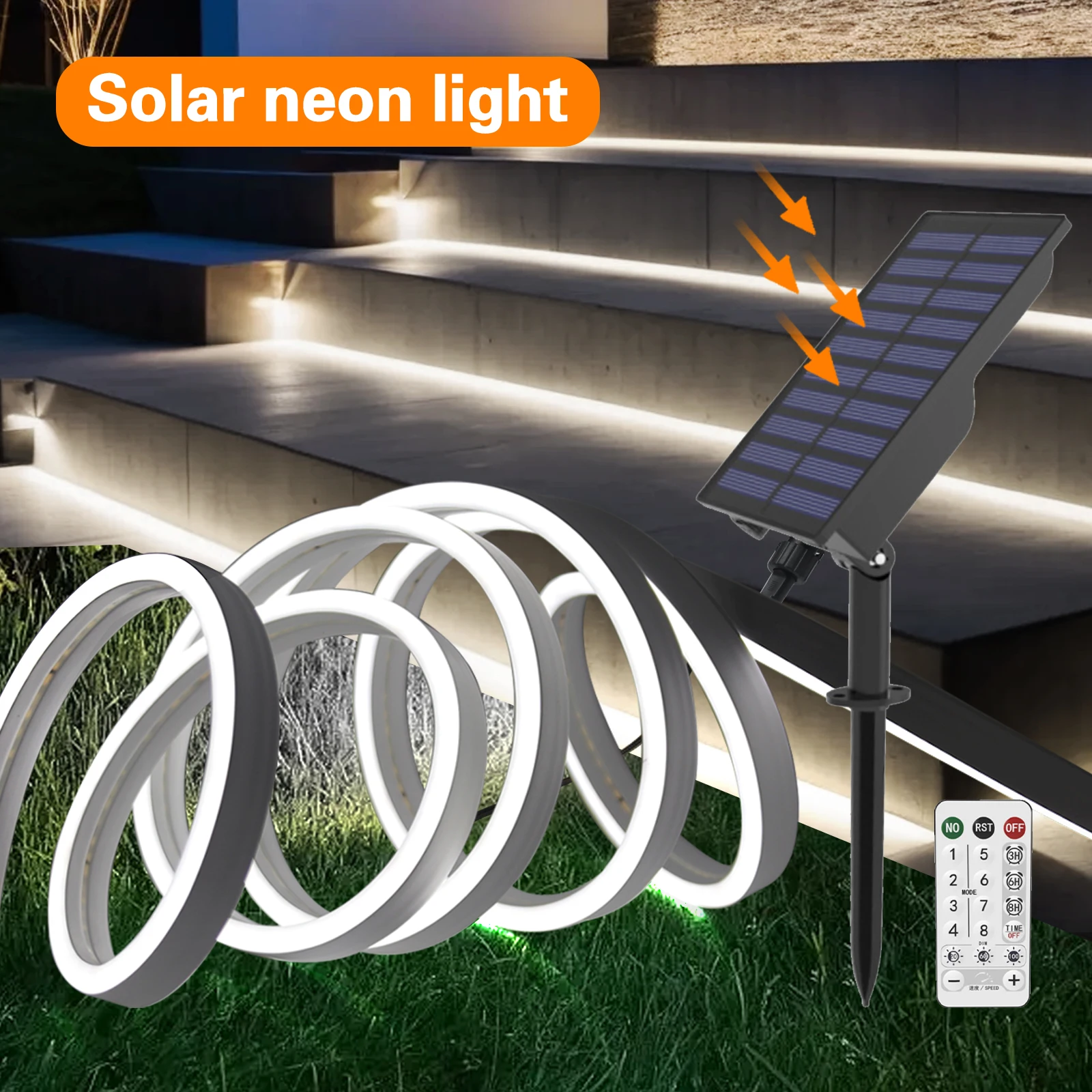 10M-Solar-Neon-LED-Strip-Outdoor-Pool-IP67-Waterproof-Flexible-2835-LED ...