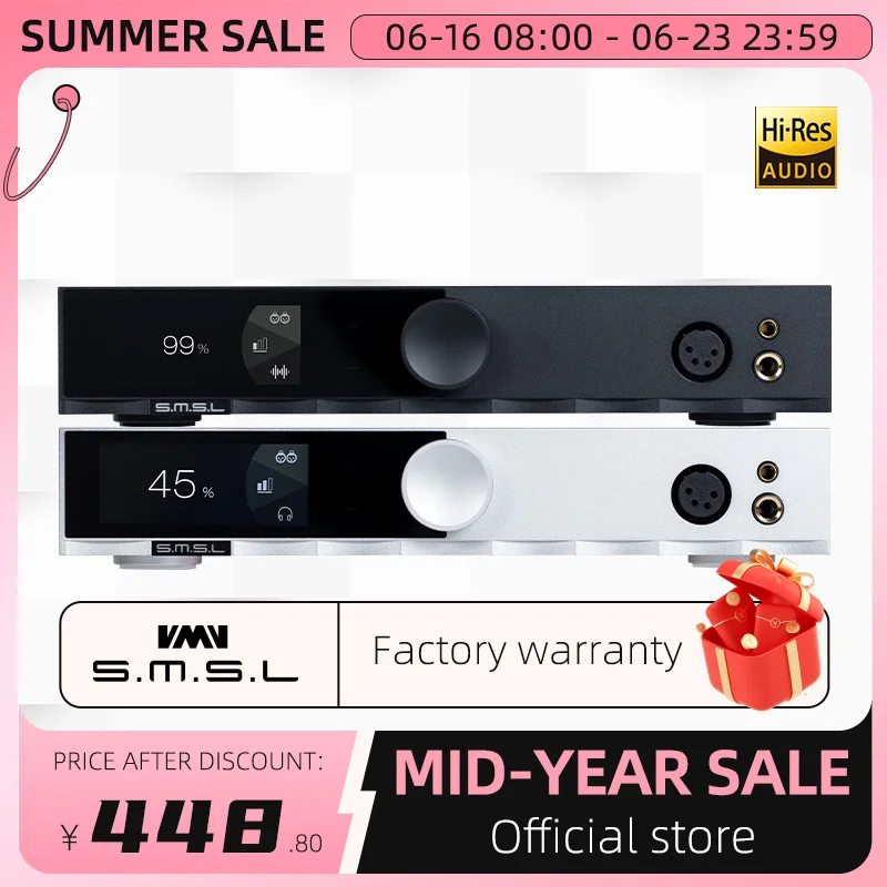 SMSL H400 Headphone Amplifier Full Balanced Hi-end Preamp 15W*2 6.35mm ...