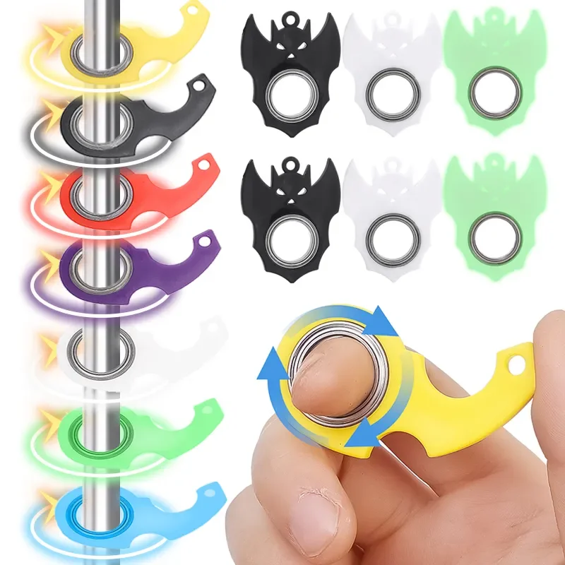 Creative-Metal-Fingertip-Rotation-Key-Chains-Decompression-Spinner-Anti ...