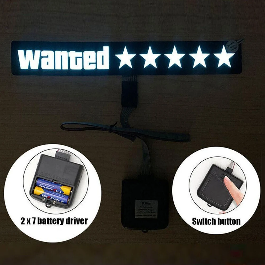 Wanted-5-Star-JDM-Car-Windshield-Glow-Panel-Electric-Marker-Lamp-Blue ...