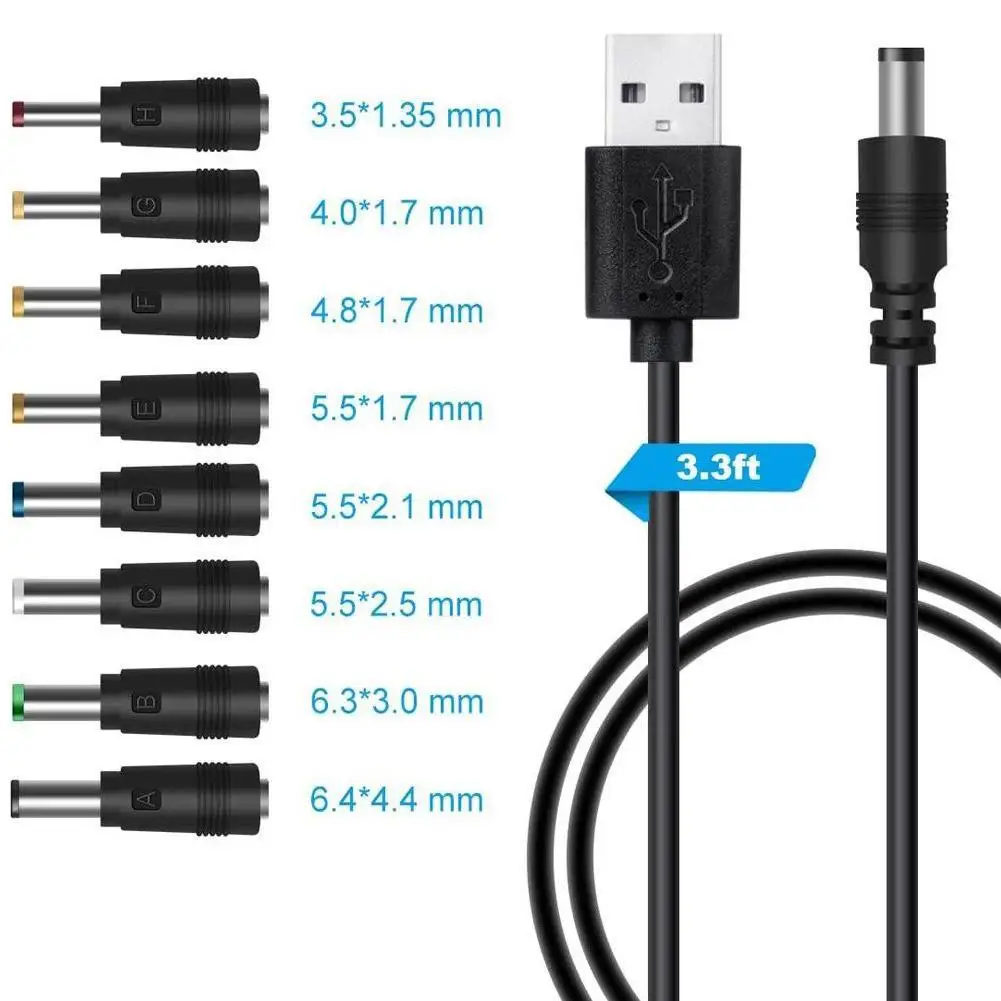 USB-To-DC-Power-Cable-Universal-Jack-5V-Charging-Cable-Power-Cord-Plug ...