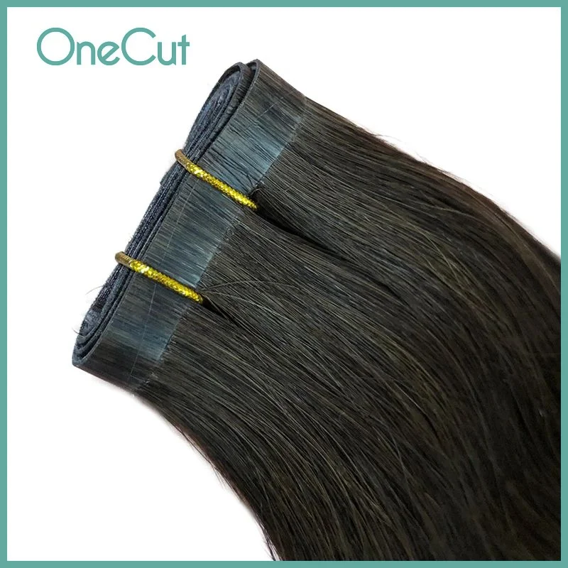 Cinta-de-trama-de-pelo-de-PU-cabello-humano-100-Real-liso-Virgen-sin ...