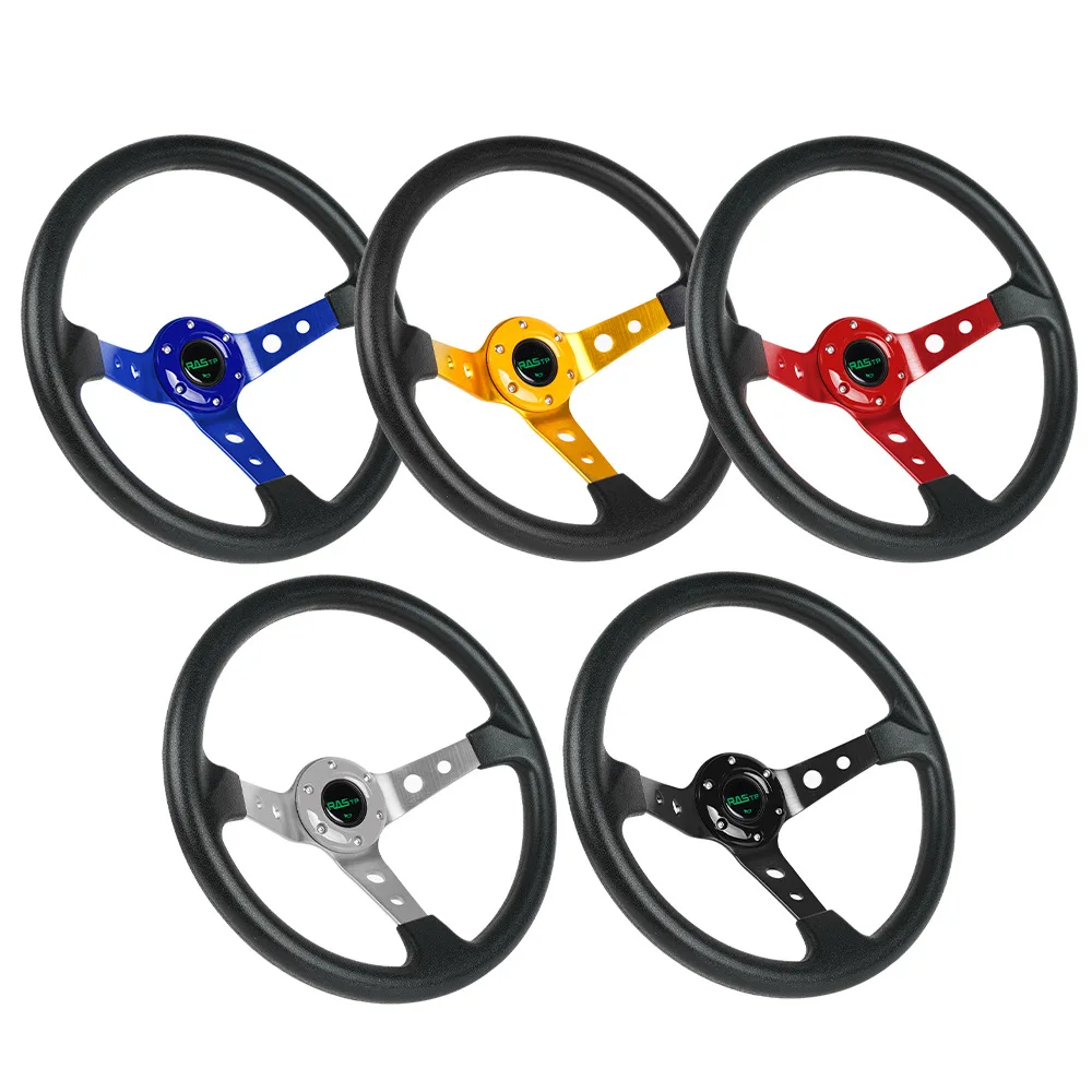 for-Car-Racing-Steering-Wheel-PU-with-Horn-Button-14inch-Drifting-Sport ...