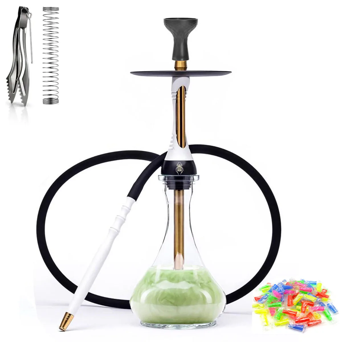 Hookah-Set-with-Glass-Base-Stainless-Steel-Shisha-Narguile-Nargile ...