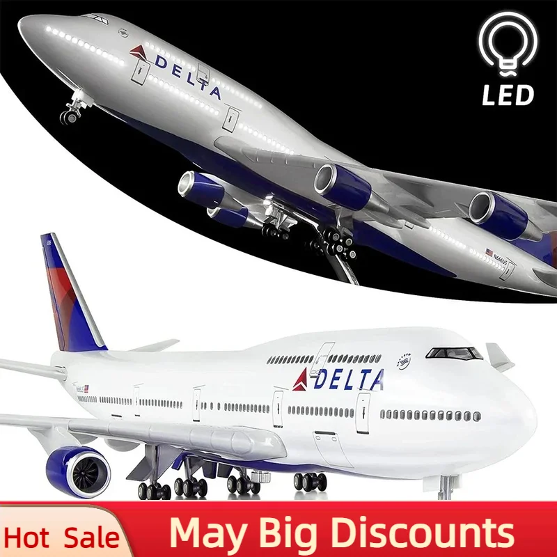Airplane-Model-Toys-Diecast-Resin-Delta-Boeing-747-Airplane-Aircraft ...