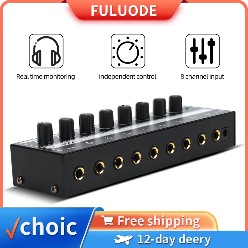 8-Channel-Headphone-amplifier-Audio-HA800-Stereo-Amp-Microamp-Amplifier ...