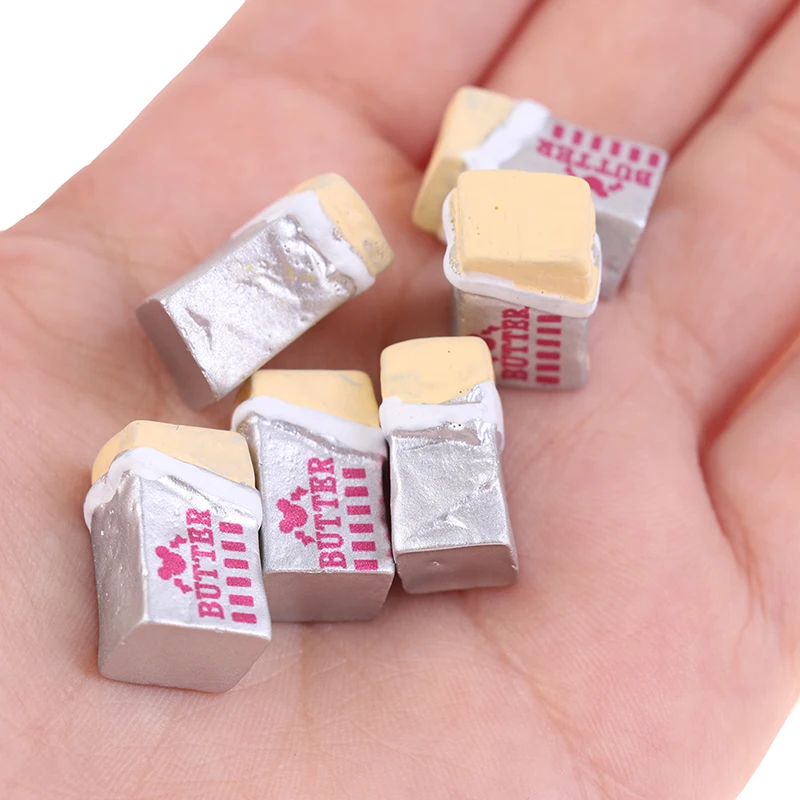 6 sztuk/zestaw 1:12 Dollhouse miniaturowe jedzenie Mini masło Pats ...
