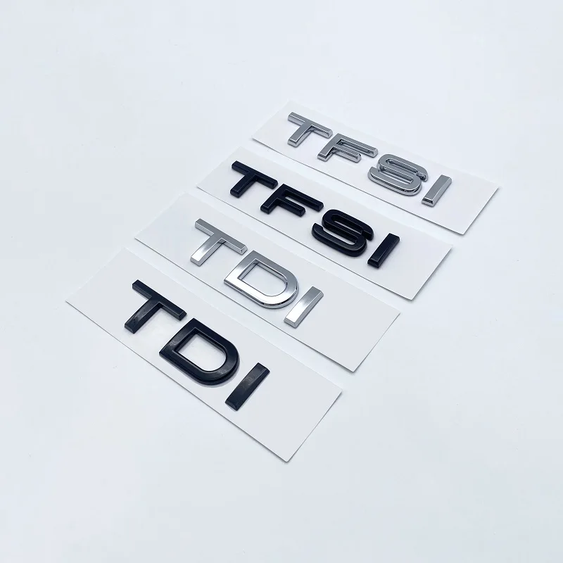 3D Chrome Glossy Black ABS TDI TFSI Car Rear Emblem Sticker for Audi A1 ...