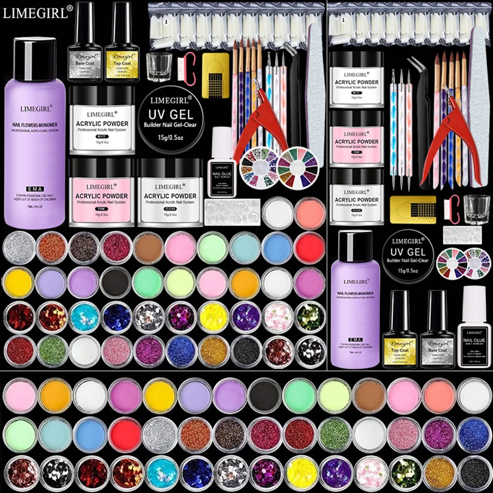 Kit D'ongles En Acrylique Pour Nail Art, Tout Pour Manucure, Poudre ...