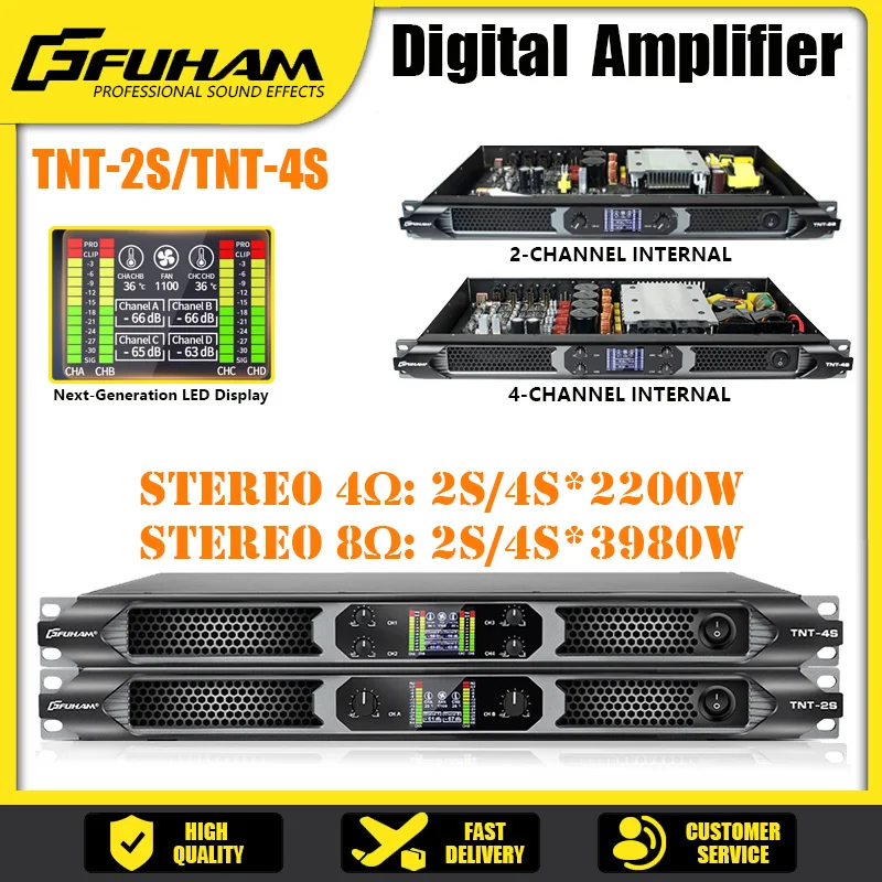 FUHAM TNT-2S Professional Digital Power Amplifier 2200W 2/4 Channel ...