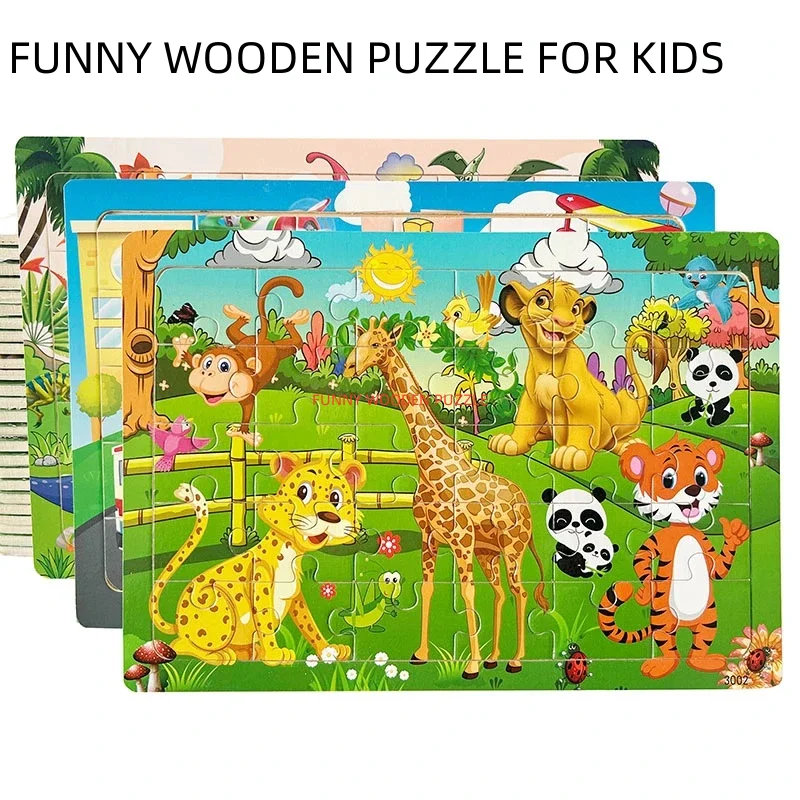 Logic-Thinking-Intellectual-Wooden-Game-Puzzle-Jigsaw-Animal-Vehicle ...