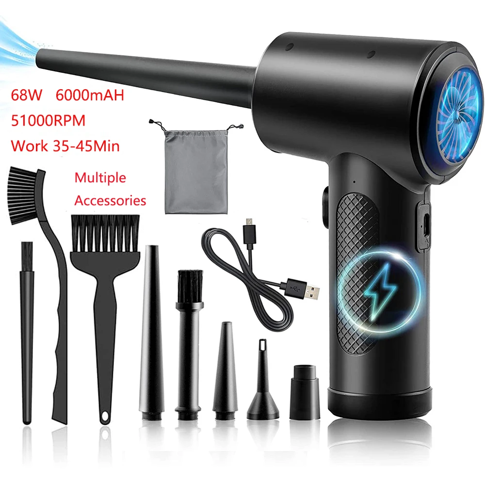 51000 RPM Cordless Air Duster Druckluftgebläse Electric Wireless Air ...