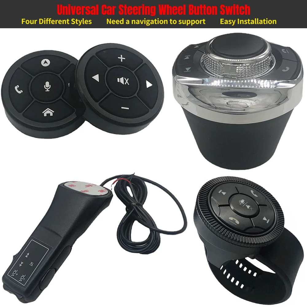 Universal-Car-Wireless-Steering-Wheel-Control-Button-With-LED-Light ...