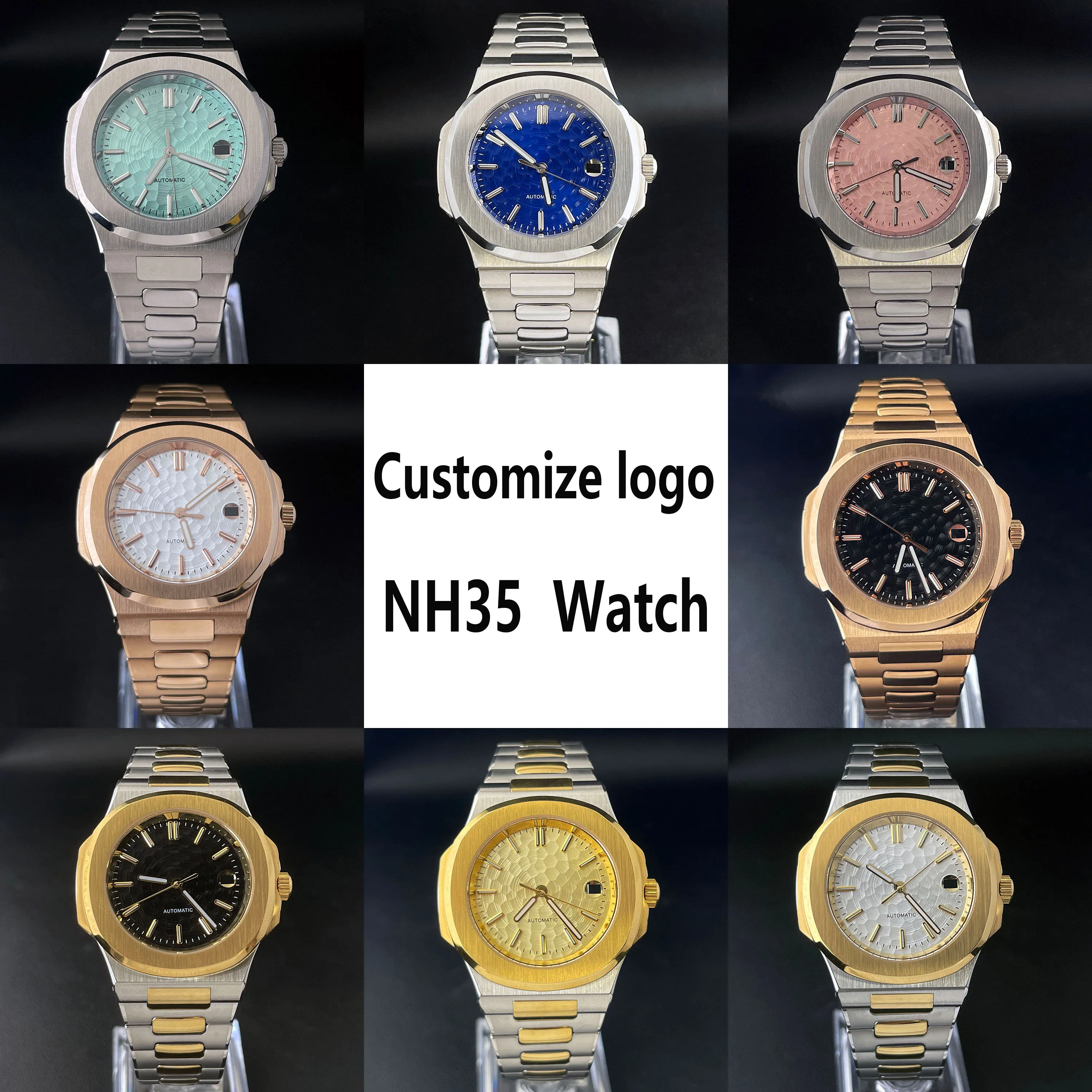 NH35 Watch Man's Watch Customize logo Dial Stainless Steel Mechanical ...