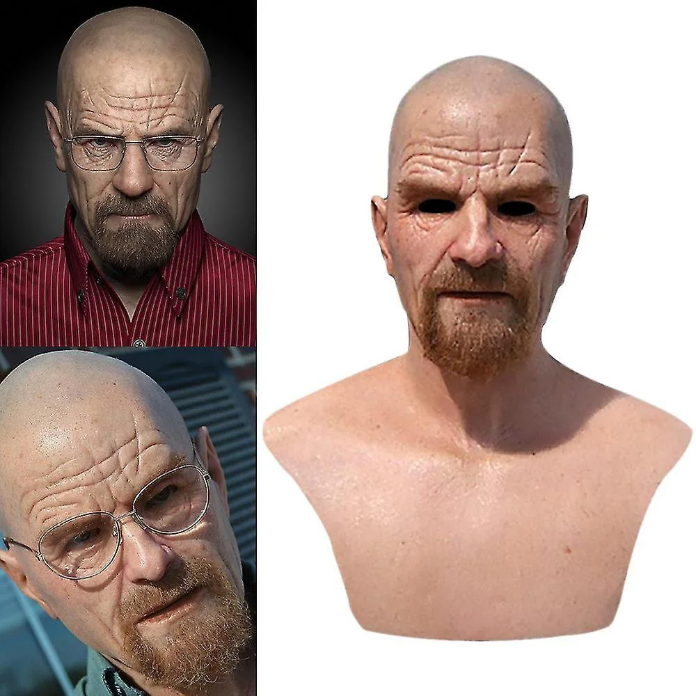 Realistic Bald Old Man Mask Breaking Bad Walter White Mask Adult
