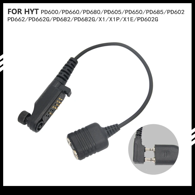 Audio Adapter Connector For Hytera PD680 X1P PD600 X1E Walkie Headphone ...