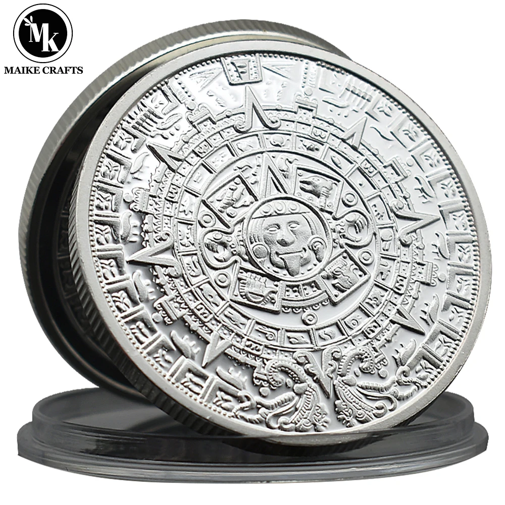 Mexican-Maya-Challenge-Coin-Aztec-Calendar-Art-Prophecy-Culture-Silver ...
