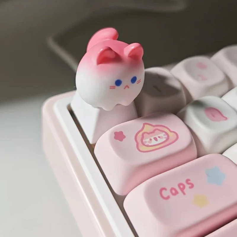 nico-criativo-bonito-gato-rosa-keycap-oem-altura-abs-material-teclado ...