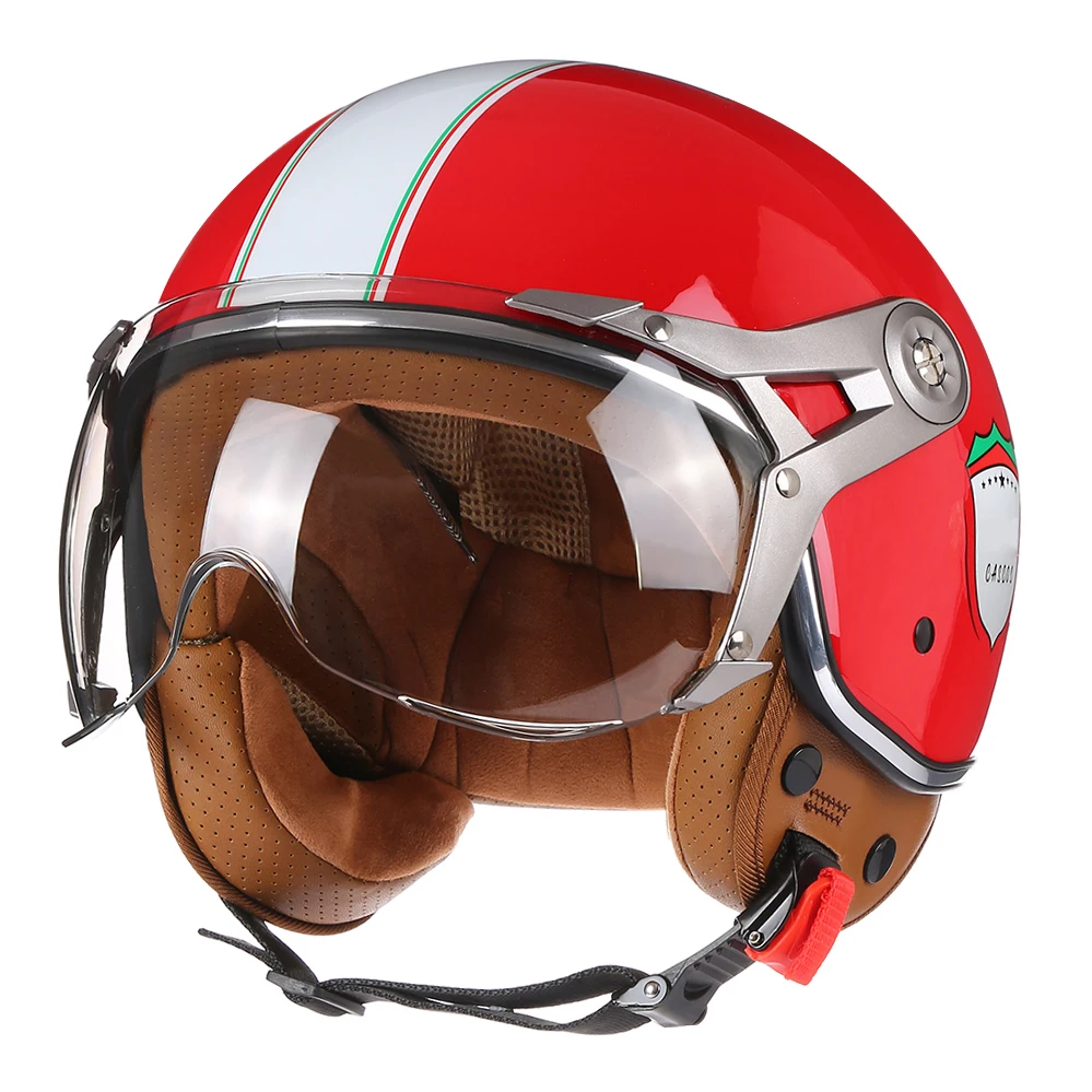Vintage BLD Motorcycle Helmet Jet with Visor Motorbike Riding 3/4 Open ...