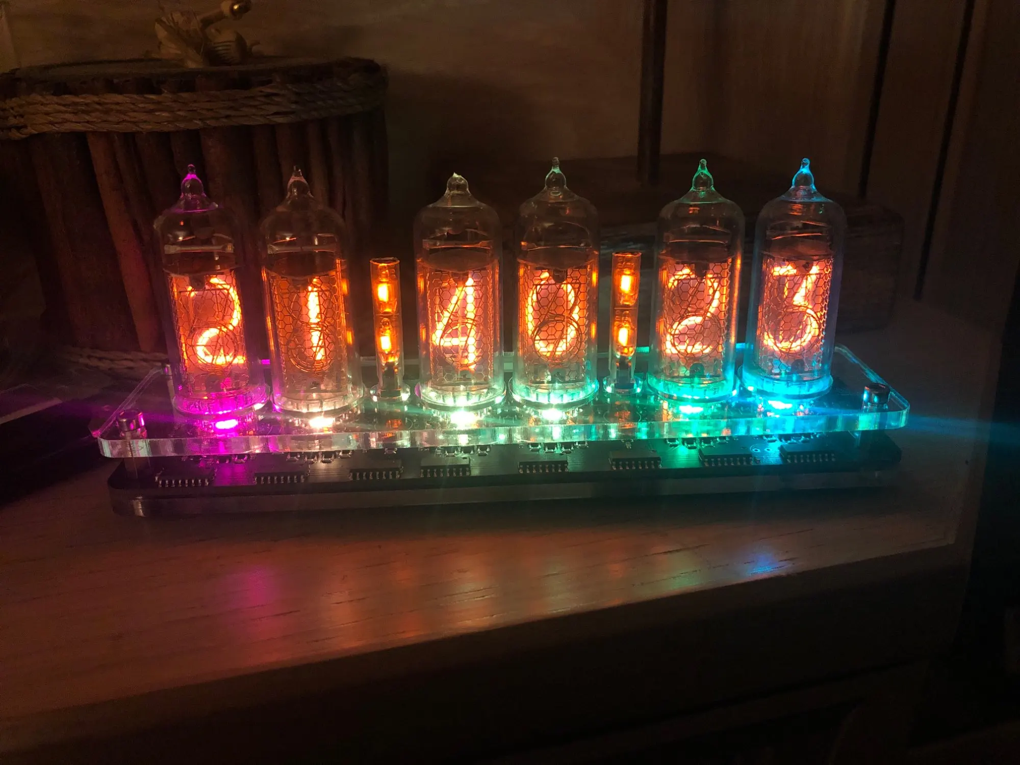 6-bit IN-14 Glow Tube Clock Module Nixie Audio USB 5V with Backlight ...