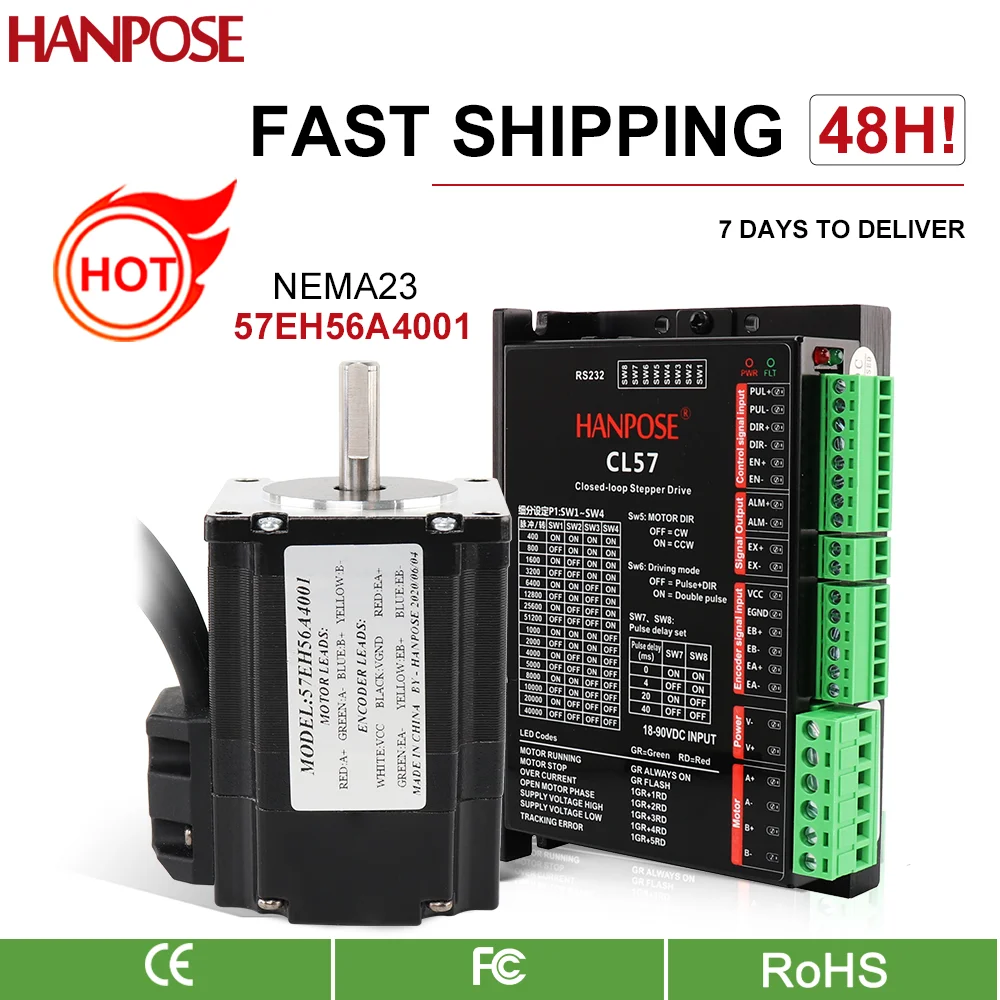 57CME13-Nema23-Closed-Loop-57EH56A4001-1-3N-m-Servo-motor-Stepper-Motor ...