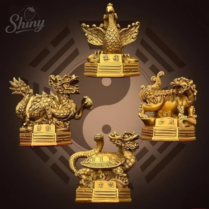 Four Divine Beasts Statues Ancient Chinese Mythical Creatures Feng Shui ...