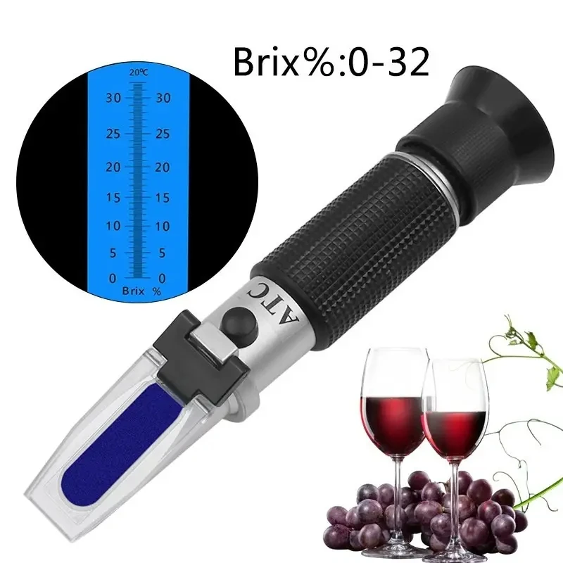Handheld Brix Refractometer Sugar Concentration Meter 0-32%/0-50%/0-90% ...