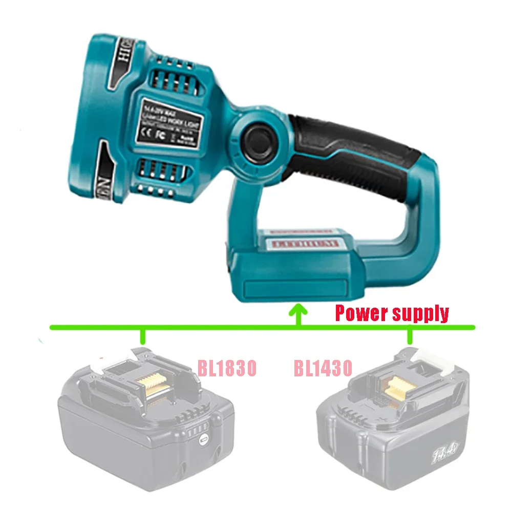 Portable LED Warning Spot Light Work Lamp Flashlight Torch For Makita ...