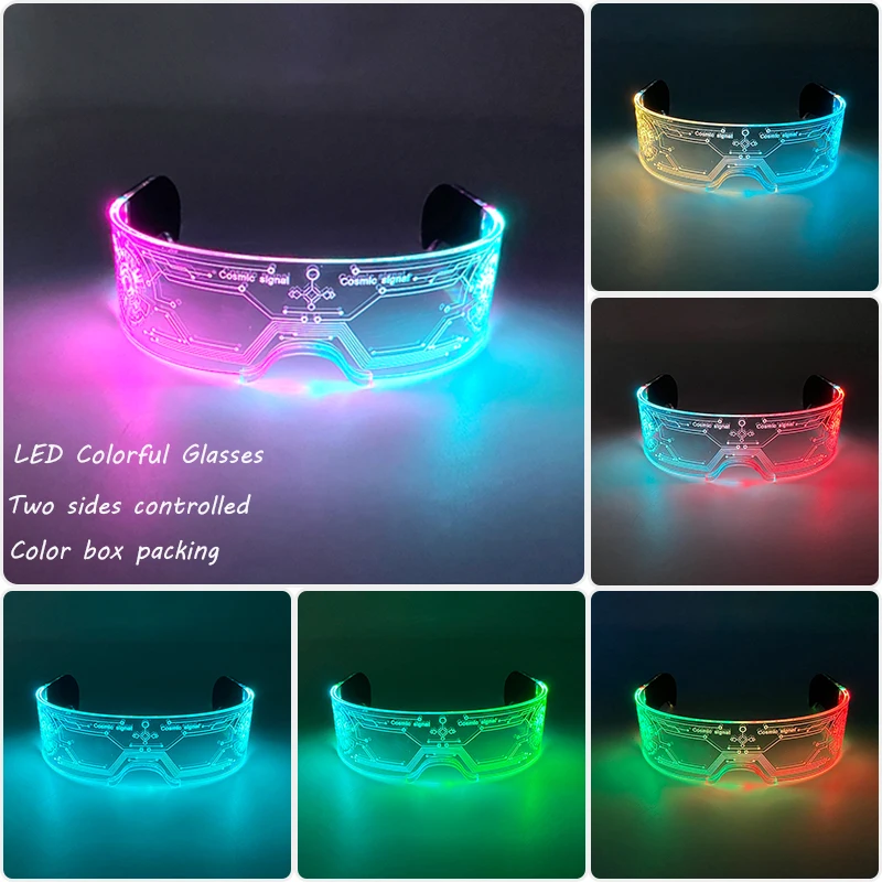 Trendy-Luminous-Colorful-LED-Glasses-Neon-Light-Flashing-For-Nightclub ...