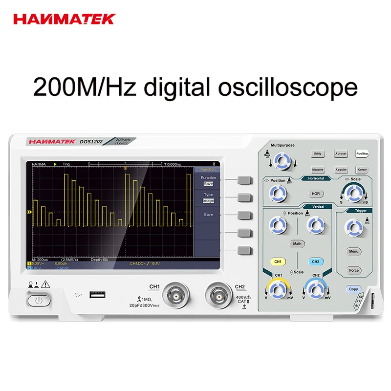 Hanmatek-Digital-Oscilloscope-2-Channels-200MhZ-Bandwidth-1000MS-s ...