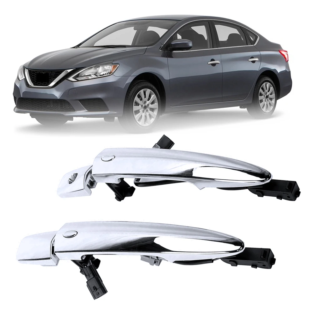 2pcs Car Front Chrome Exterior Door Handles Silver ABS 826469N00A ...