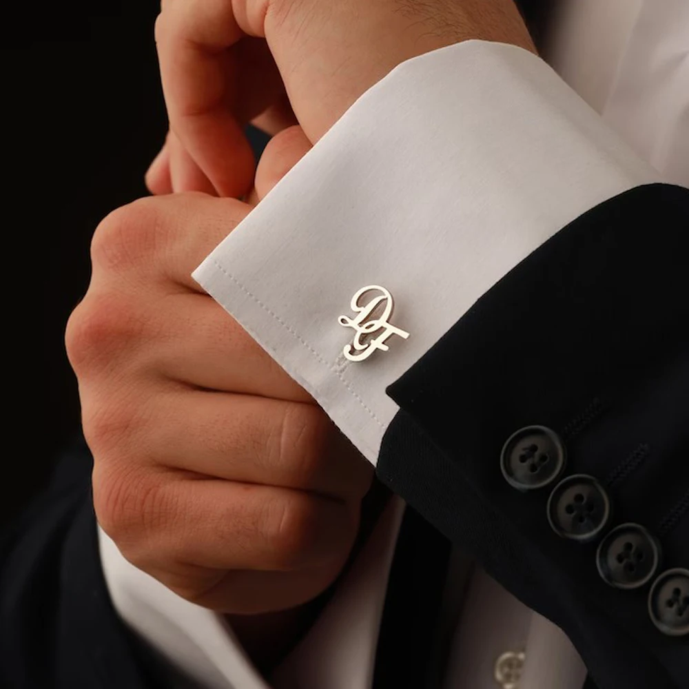 Customized-Stainless-Steel-Material-Letter-Cufflinks-with-Different ...