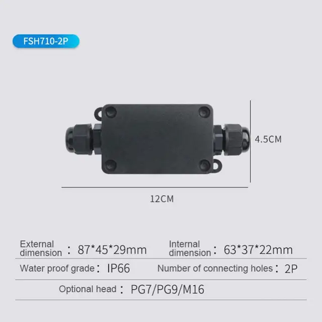 IP66 Waterproof Cable Connector 2/3/4 Way 4-8mm Terminal Junction Box ...