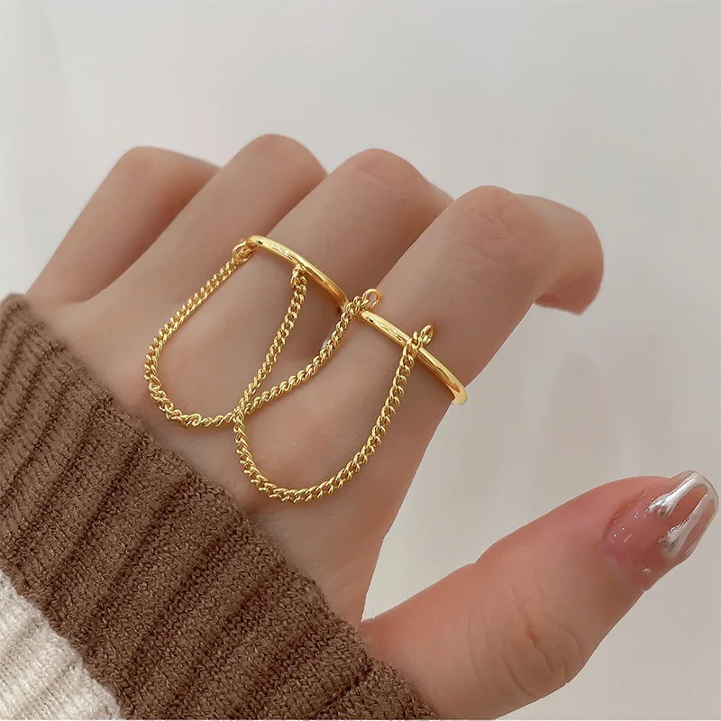 Korean-Fashion-Personality-Adjustable-Finger-Rings-for-Women-Men-Punk-Cool-Trend-Double-Chain ...