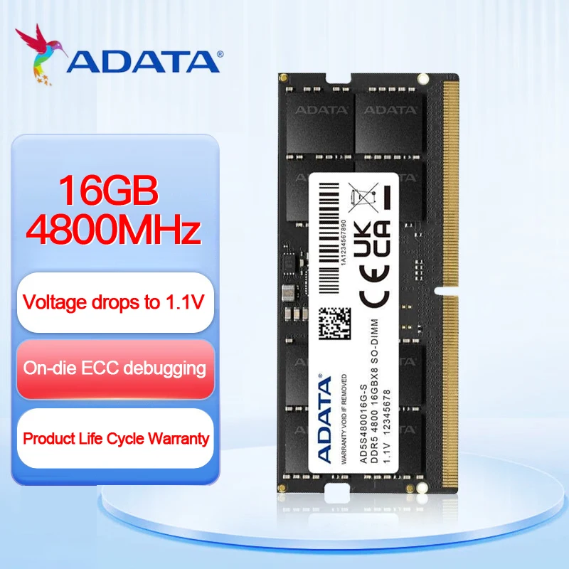 ADATA-DDR5-RAM-16GB-32GB-4800MHz-5600MHz-SODIMM-262-Pins-1-1V-CL40 ...