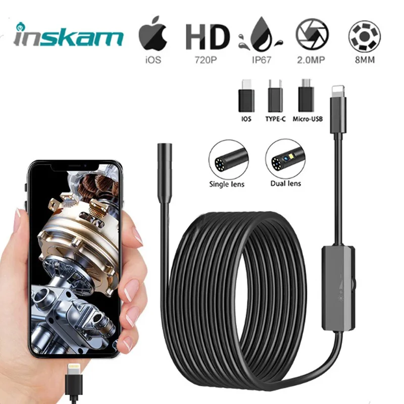 INSKAM-2MP-Endoscope-Camera-IP67-Waterproof-8MM-Hard-Wire-Pipeline ...