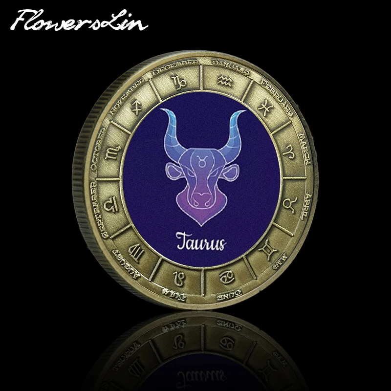 FlowersLin-Destiny-Astrolabe-Taurus-Commemorative-Coin-Antique-Brass ...