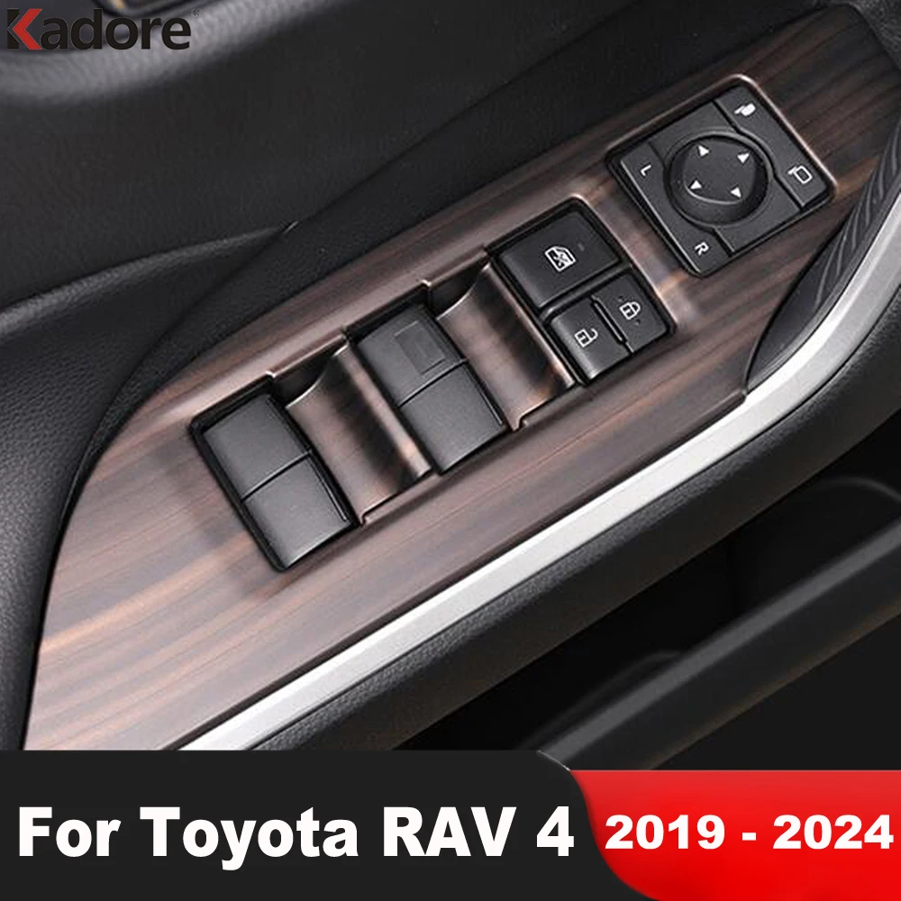 For-Toyota-RAV4-RAV-4-2019-2023-2024-Wood-Grain-Car-Interior-Door ...