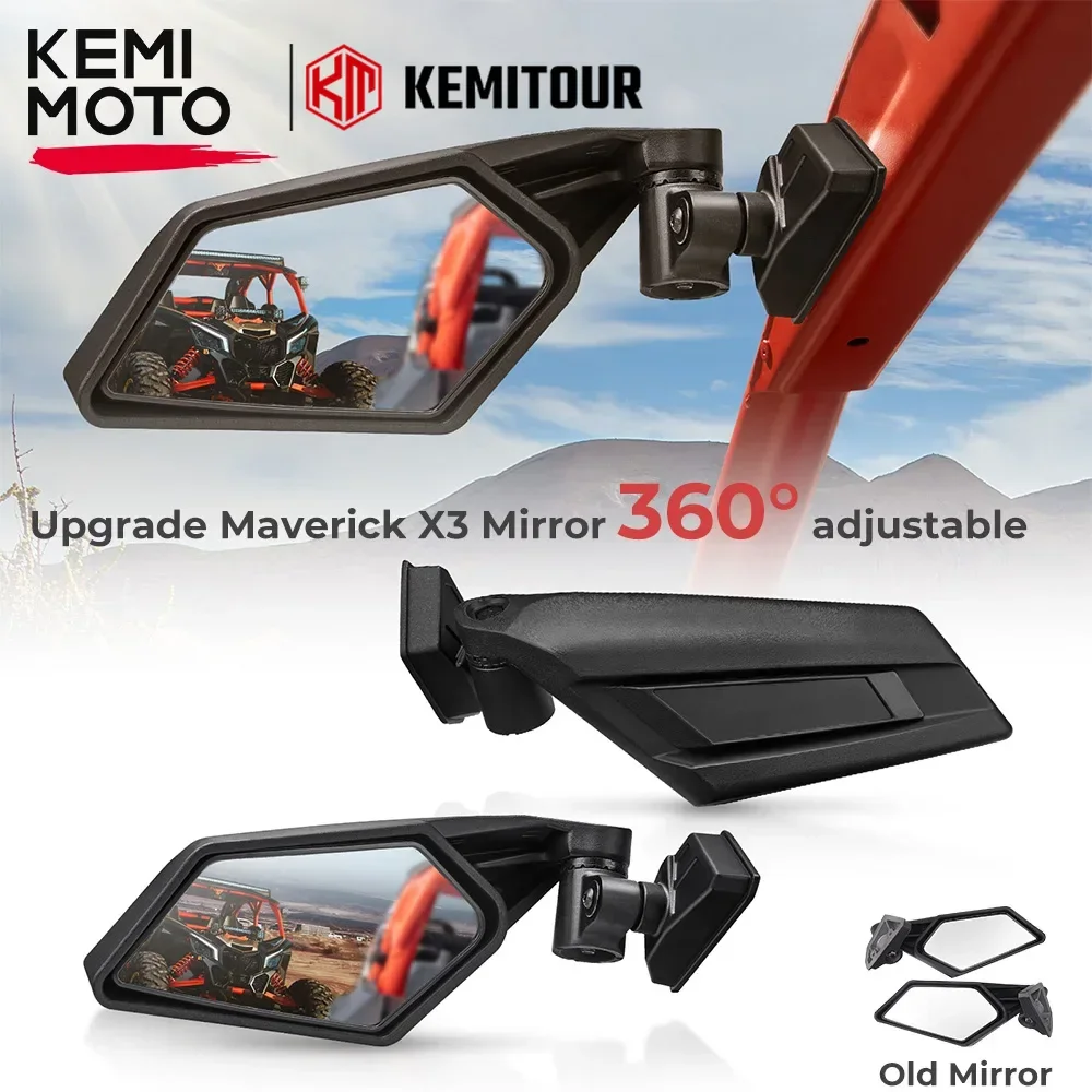 KEMiMOTO-UTV-Rearview-Side-View-Mirrors-180-360-Adjustable-715002898 ...
