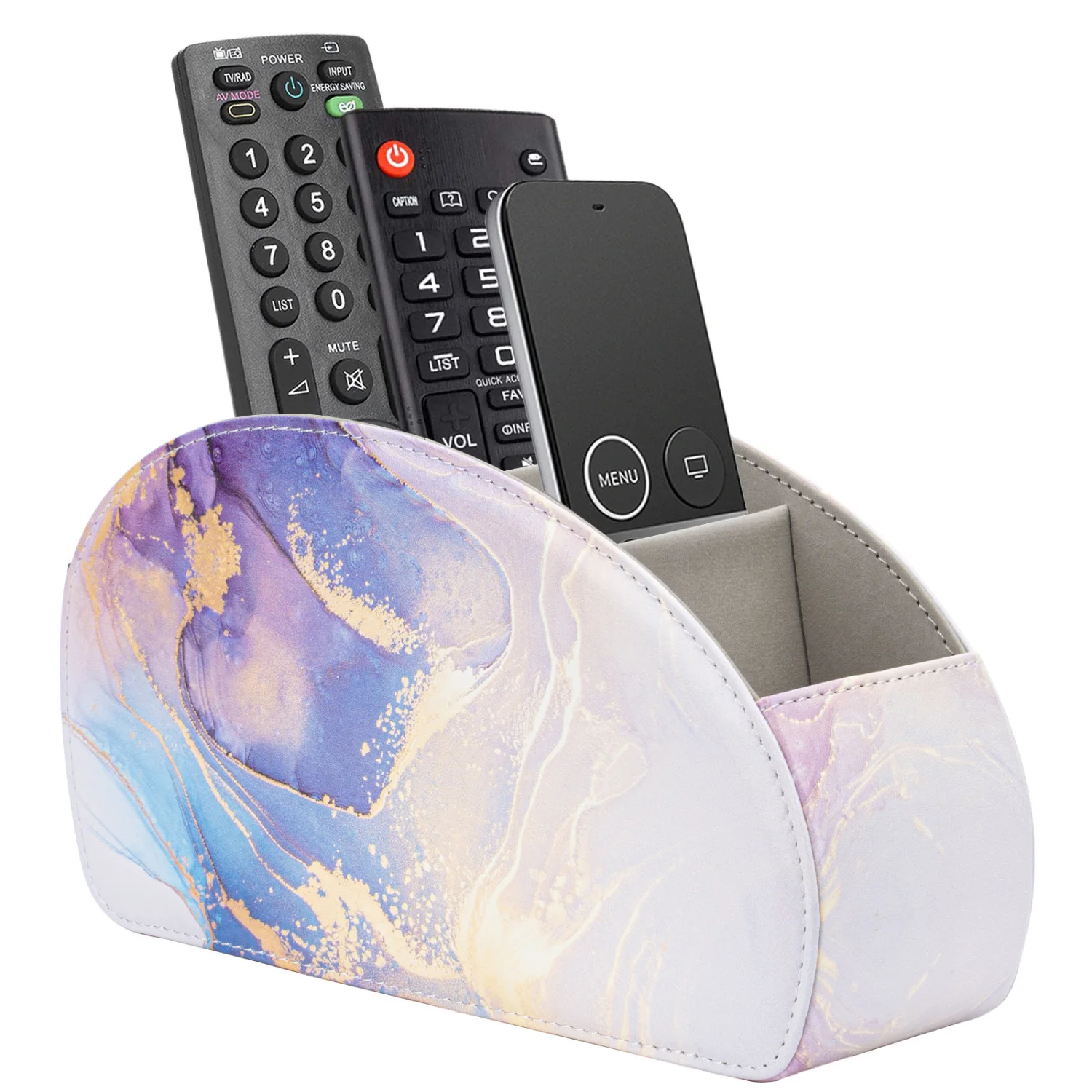 Multifunctional-Pu-Leather-Organizer-5-Grid-Remote-Control-Phone-Tv ...