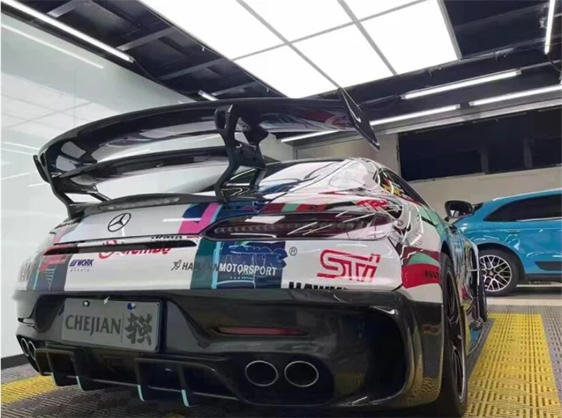 For Mercedes Benz AMG GT GTS GTC GTR 2015-2023 Real Carbon Fiber Spoiler REAR WING TRUNK LIP ...