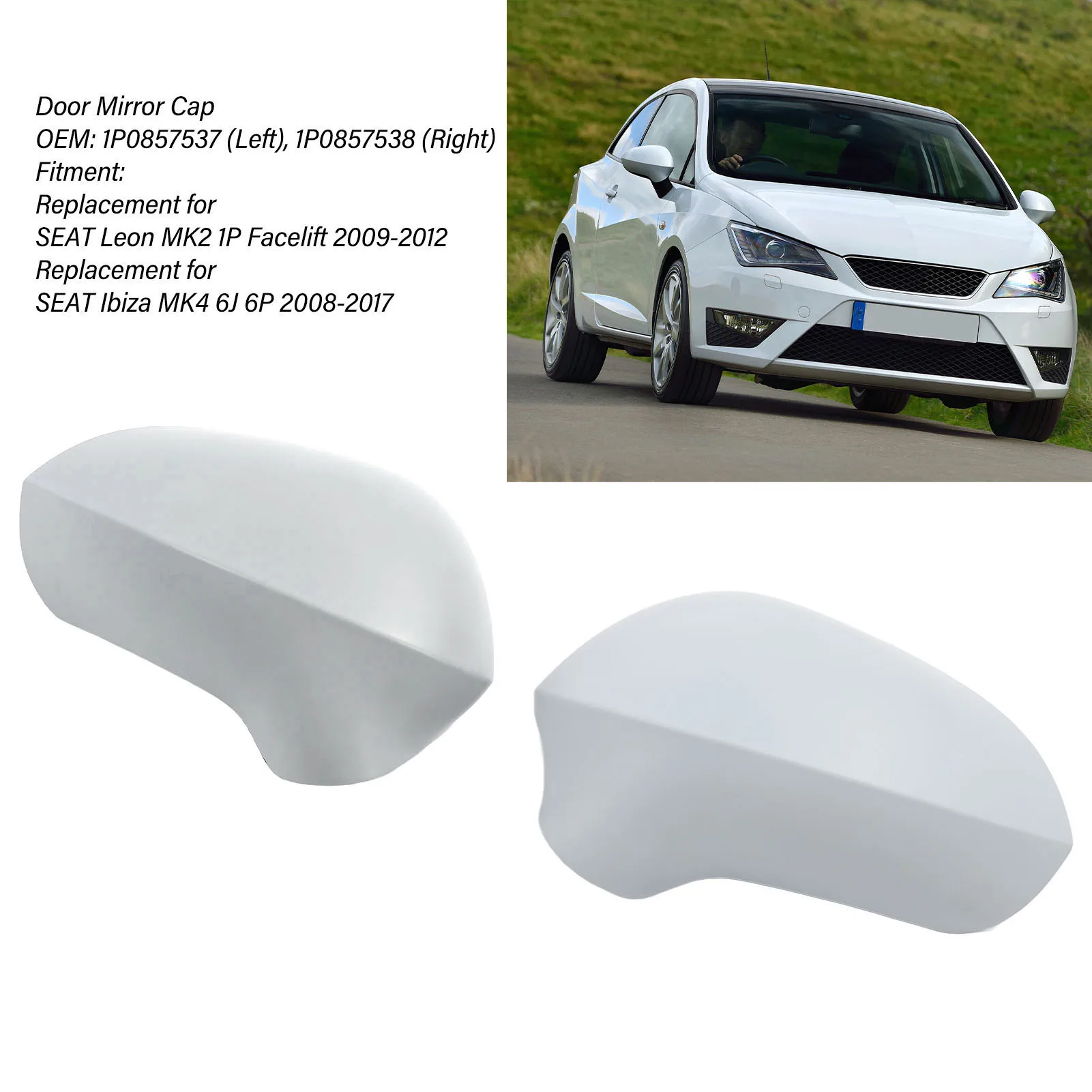Car-Door-Rearview-Mirror-Cover-Cap-Primed-Door-Wing-Mirror-Cap ...