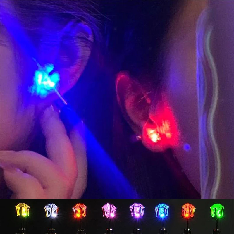 Creative-LED-Light-Up-Bling-Stud-Earrings-Fashion-Flashing-Zircon-Ear ...