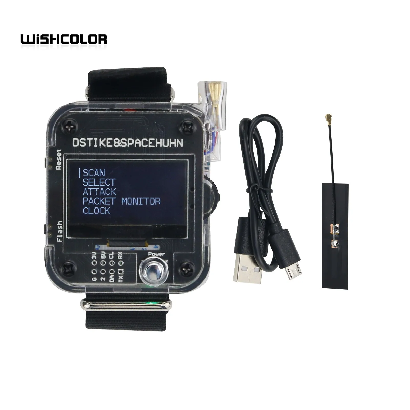 Wishcolor DSTIKE Deauther Watch V3 Wearable Deauther Watch ESP8266 Development Board 2.4GHz 3D ...