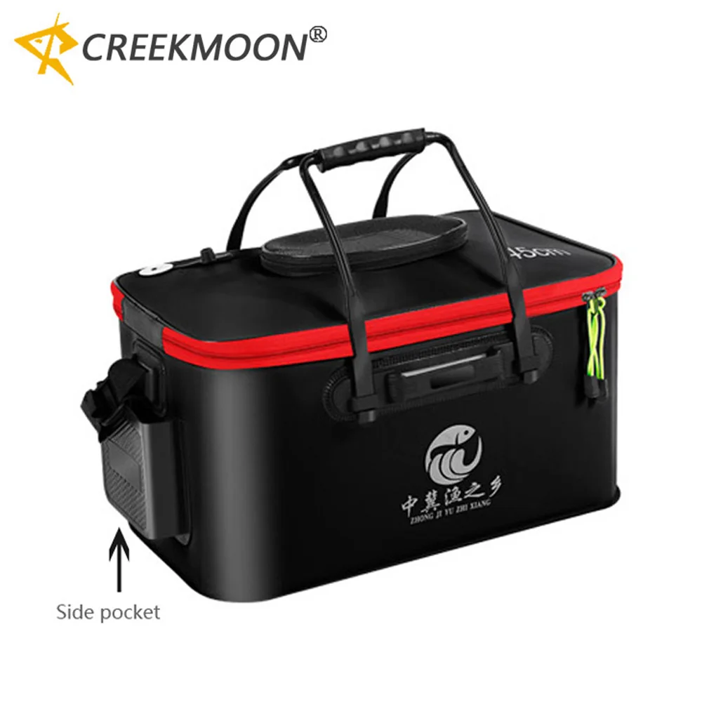 Portable Folding EVA Fishing Bucket Zipper Outdoor Fishing Tackle Box ...